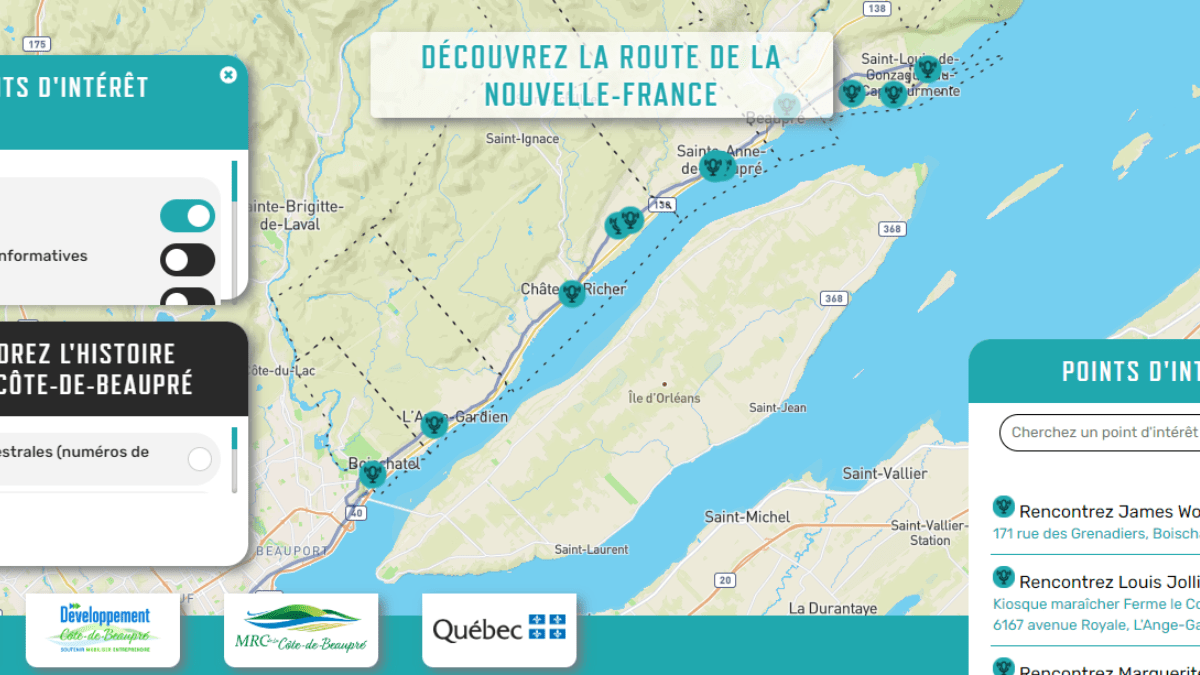 La route de la Nouvelle-France interactive