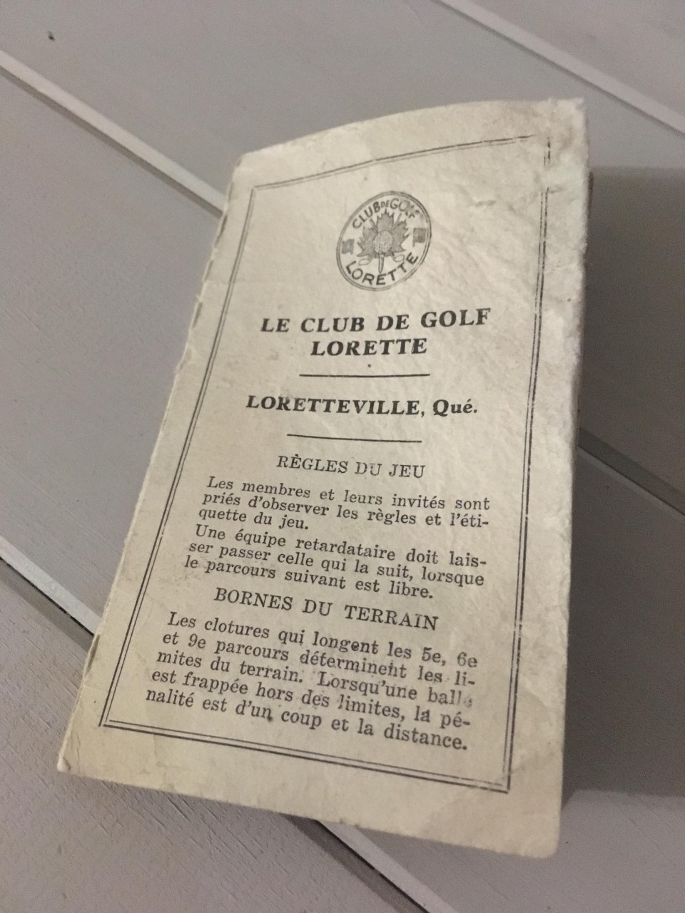 Un chantier de rénovation recèle une carte de pointage ancienne
